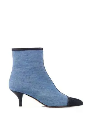 PAUL WARMER Pointed-toe Panelled Ankle Boots - Blue