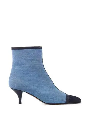 PAUL WARMER Pointed-toe Panelled Ankle Boots - Blue