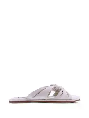 INUOVO Knotted Leather Sandals - White