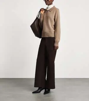 Almada Label Wool-cashmere Polo Sweater
