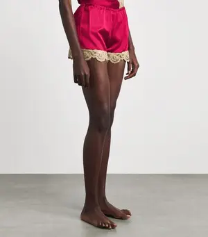 LORETTA CAPONI Silk Lace Celine Shorts
