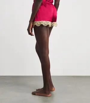 LORETTA CAPONI Silk Lace Celine Shorts