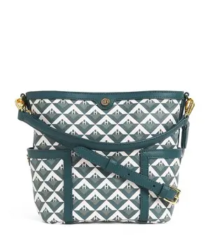 Harrods Coated Canvas Geometric Bucket Bag