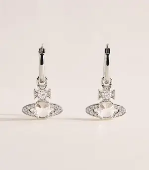 VIVIENNE WESTWOOD Crystal Ondina Hoop Earrings - Silver