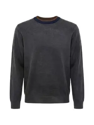 Peserico Contrast-trim Knitted Sweater - Grey