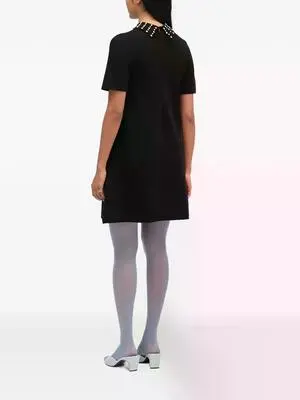 Chinti & Parker Jewel-embellished Collar Mini Dress - Black