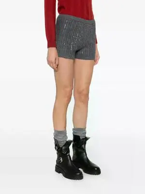TWINSET Sequin-embellished Ribbed Shorts