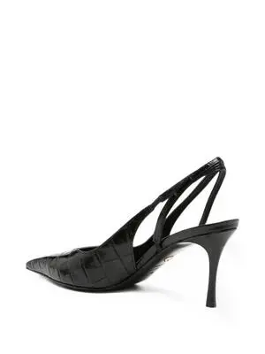 FERRAGAMO Dafne Croc-effect Slingback Pumps