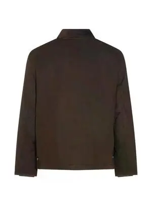 WAXMAN BROTHERS Waxed Corduroy-collar Jacket - Brown