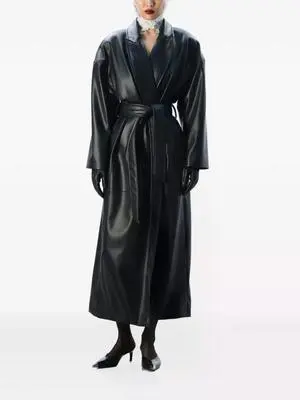 MANURI Beatrix Faux-leather Trench Coat