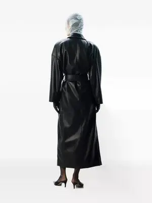 MANURI Beatrix Faux-leather Trench Coat