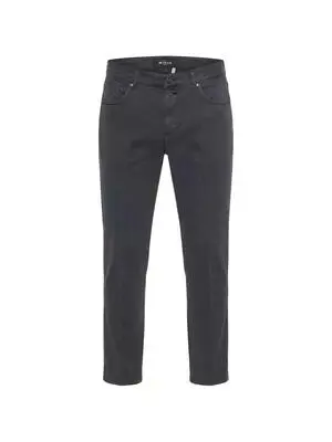 KITON Logo-patch Straight-leg Trousers - Grey
