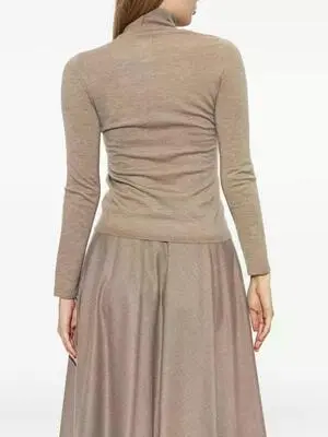Max Mara Cashmere Yarn Polo-neck Sweater Sand
