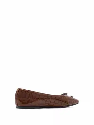Sam Edelman Alie Croc-effect Leather Ballet Flats