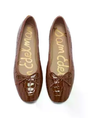 Sam Edelman Alie Croc-effect Leather Ballet Flats