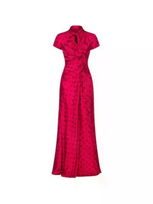 Saloni Kelly Polka-dot Jacquard Maxi Dress
