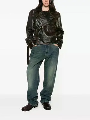 SANDERLAK Flap-pocket Leather Jacket