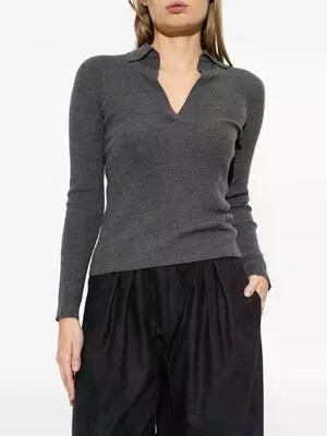 Max Mara Cashmere Yarn Polo Sweater Dark