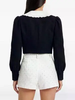SHUSHU/TONG Ruffled-collar Puff-sleeve Cropped Jacket
