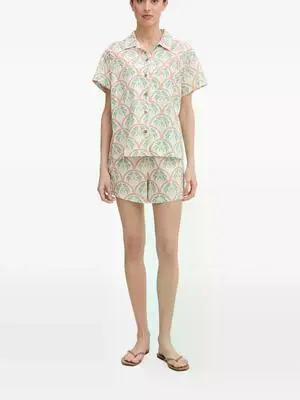 Hurley Palm-tree-print Drawstring Beach Shorts