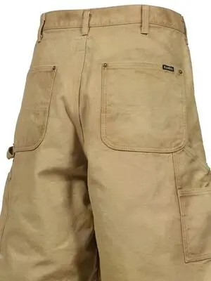 KAMIYA Boro Duck Distressed Duck-canvas Bermuda Shorts