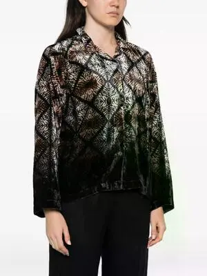 RAGA Geometric-print Velvet Jacket