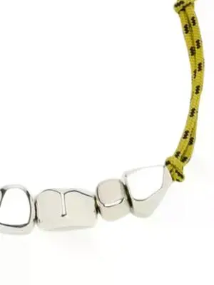Plan C Bead-embellished Cord Necklace - Silver