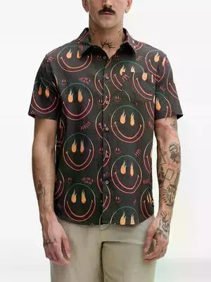HURLEY Smiley-print Short-sleeve Shirt - Black