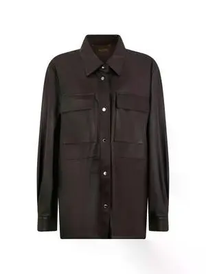 MOORER Button-fastening Leather Jacket