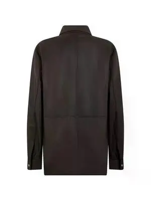 MOORER Button-fastening Leather Jacket