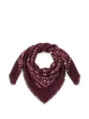 KUJTEN Paisley-print Frayed Scarf - Red