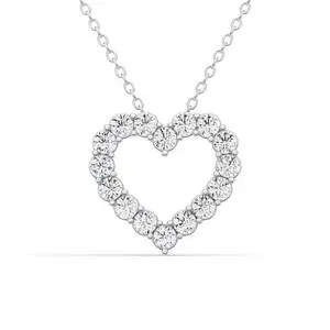 SEREIA OFFICIAL 14k Gold 0.5 Ct With Lab Diamonds Sereia's Heart Pendant White Gold - Silver