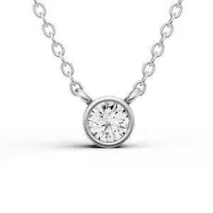 SEREIA OFFICIAL 14k Gold 0.5 Ct Lab-grown Diamond Solitaire Pendant White Gold - Silver