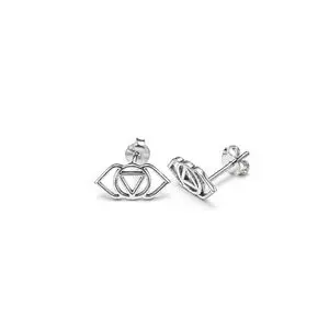 THE JEWELLERY STORE LONDON Third Eye/ajna Chakra Stud Earrings In Sterling - Silver