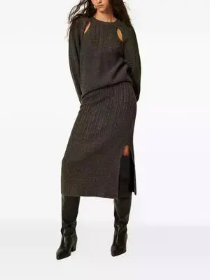 TWINSET Cable Knit Midi Skirt