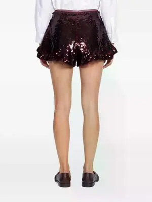 Simone Rocha Sequin-embellished Ruffled Shorts