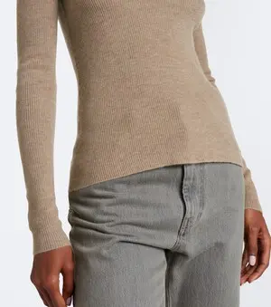 Max Mara Ribbed-knit Cashmere Polo Sweater