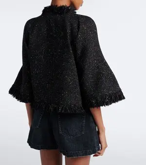 Sacai Fringed Wool-blend Jacket