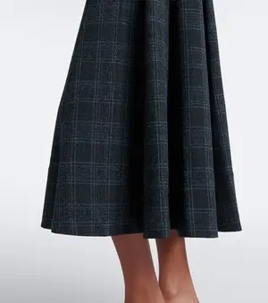 Staud Wells Checked Midi Dress