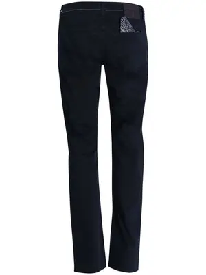 JACOB COHЁN Contrast-stitching Cotton Trousers