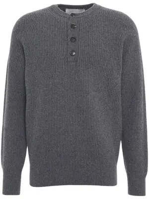 AMARANTO Knitted Buttoned Polo Shirt By - Grey
