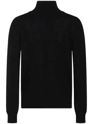 Rick Owens Ribbed Turtleneck Knitted Sweater By