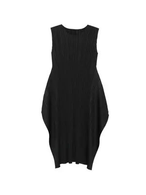 Issey Miyake Pleated Long Dress - Black