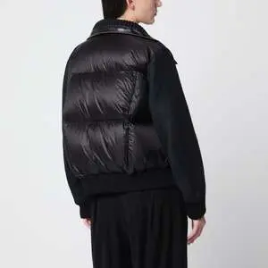 Sacai Navy Blue/black Jacket In Wool And Nylon