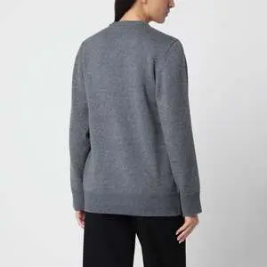 TOTEME Dark Asymmetrical Wool And Cashmere Sweater
