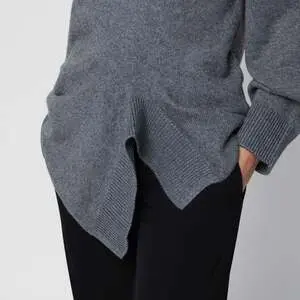 TOTEME Dark Asymmetrical Wool And Cashmere Sweater