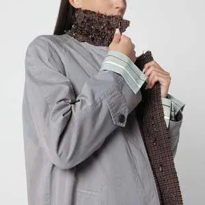 Prada Reversible Overcoat In Twill And Vintage-effect Houndstooth