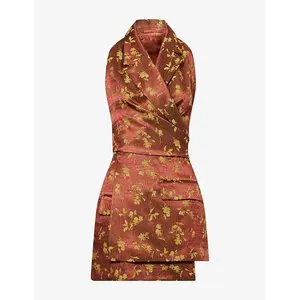 Dries Van Noten Geline Floral Wrap Woven Top - Rust