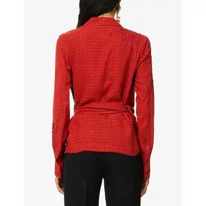 Dries Van Noten Cadea Embellished Wrap Woven Shirt