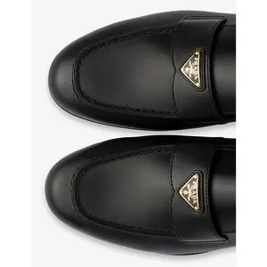 Prada Triangle-logo Leather Loafers